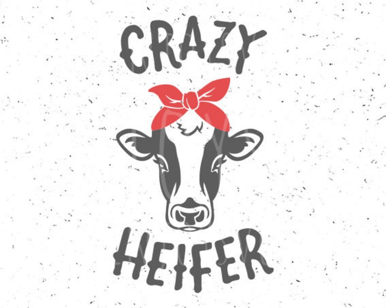Crazy Heifer svgCow with Bandana svgBandana Heifer svgFarm | Etsy