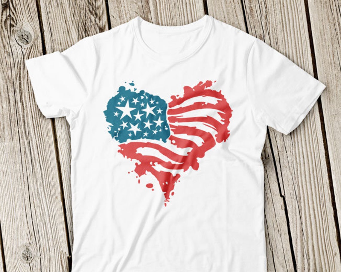 Distressed Flag Svg Distressed Flag USA Svg Heart American - Etsy