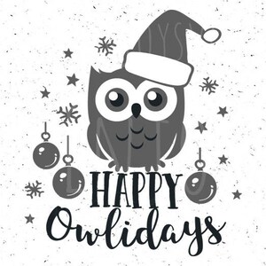 Happy Holidays Svg Happy Owlidays Svg Happy Christmas SVG Owl Svg File ...