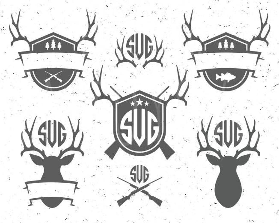 Hunting Monogram Svg Hunt Monogram Svg Set Deer Monogram Svg Hunting ...