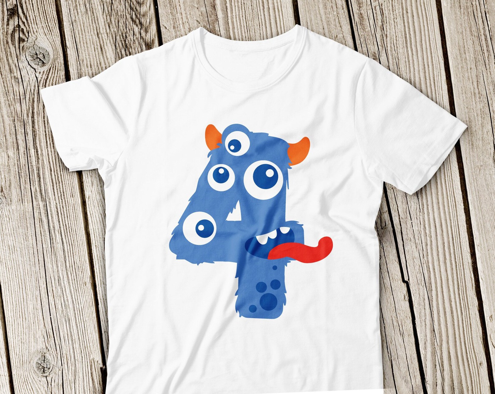 Monster Number 4 Svgbirthday Boy 4 Years Oldmonster Number 4 - Etsy