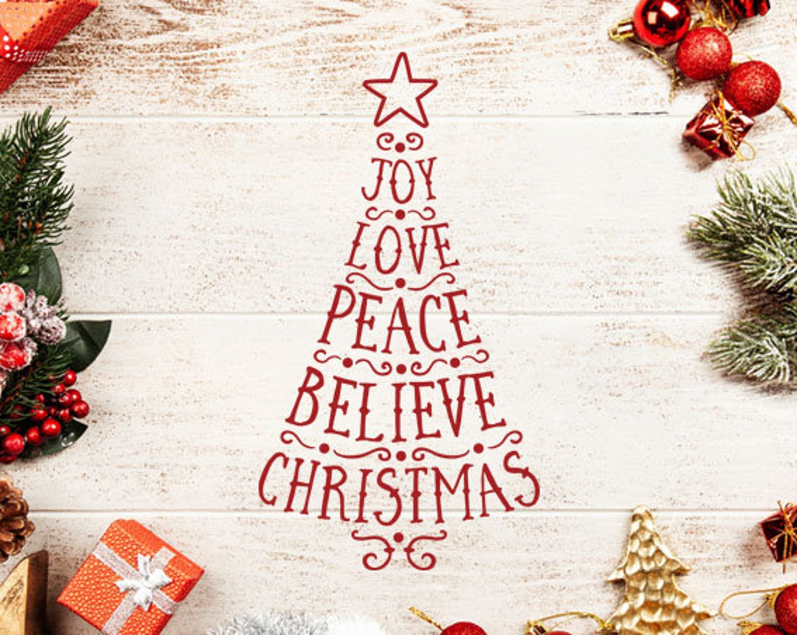 Christmas SVG Christmas Tree Svg Believe Svg Joy Christmas SVG | Etsy