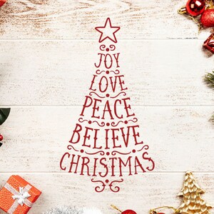 Christmas SVG Christmas Tree Svg Believe Svg Joy Christmas SVG Believe ...