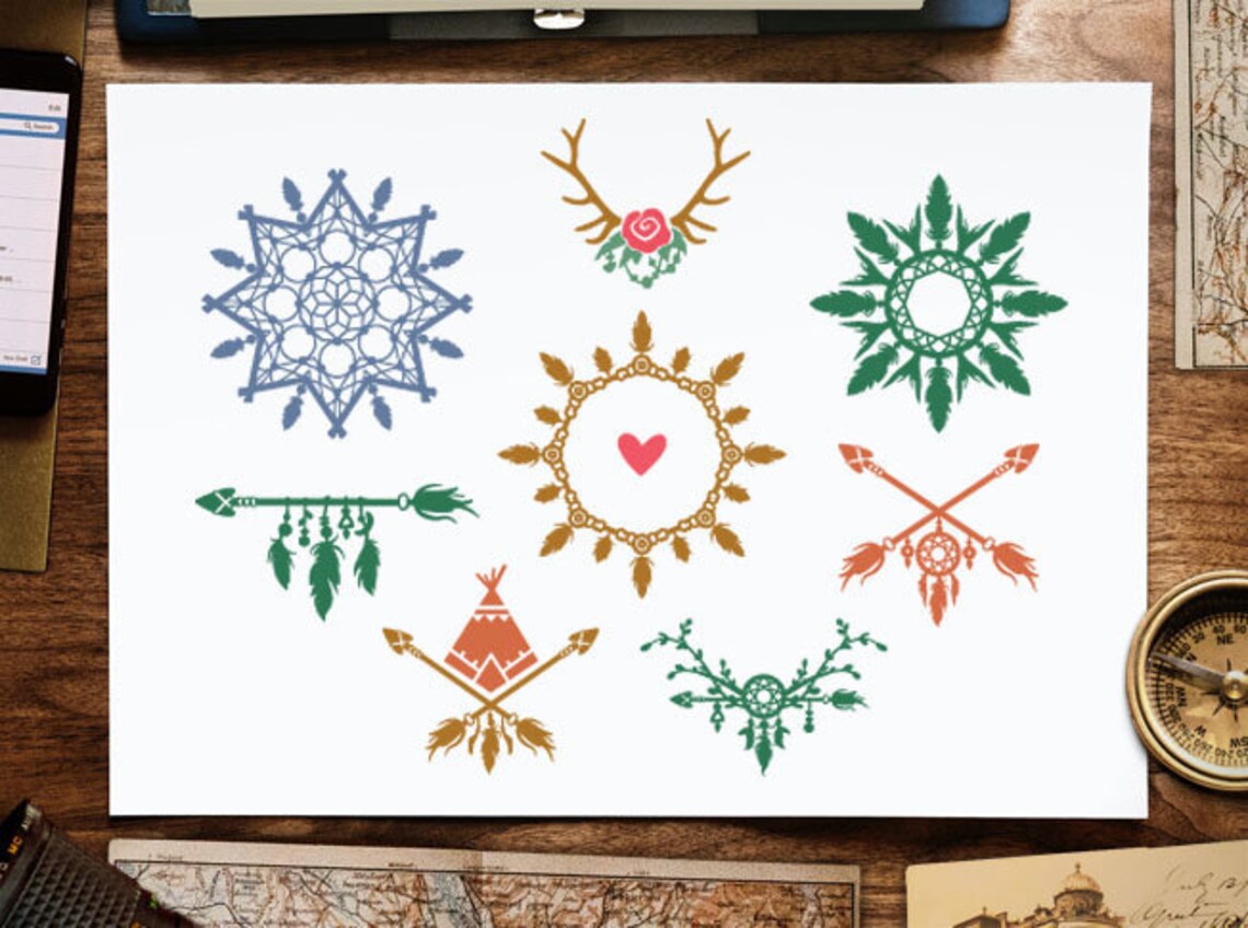 Indian Svg Boho Svg Indian Clip Art Svg Boho Arrow Svg Mandala - Etsy