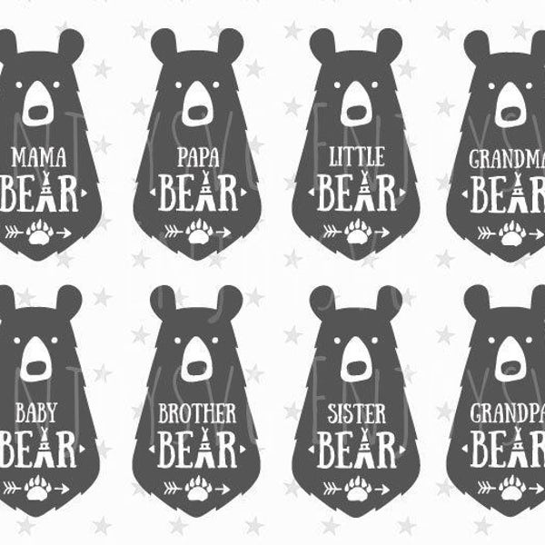Bear Family Puzzle Svg - Etsy