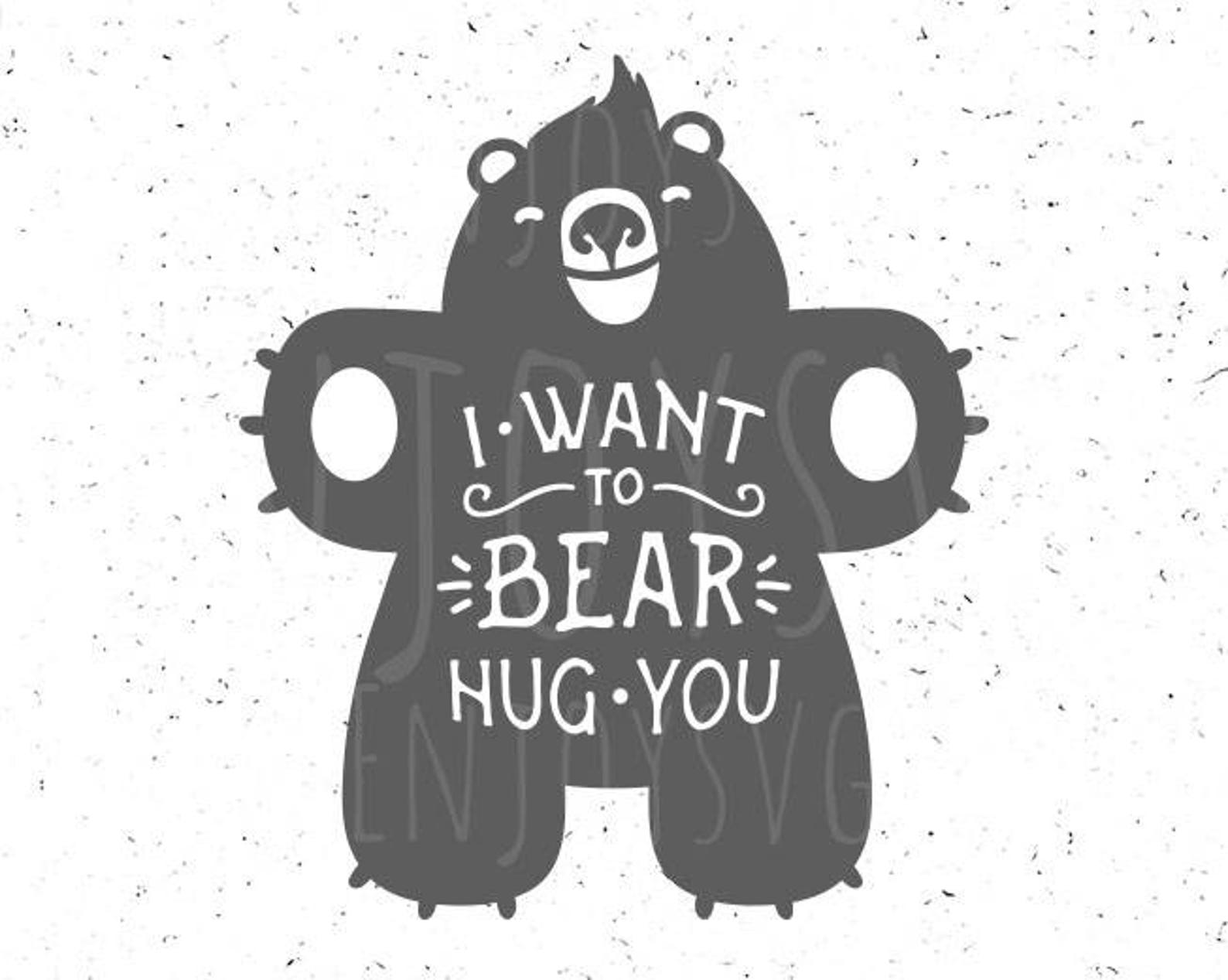 Bear Hug Svg Funny Hug Svg Funny Bear Svg Funny Valentine - Etsy