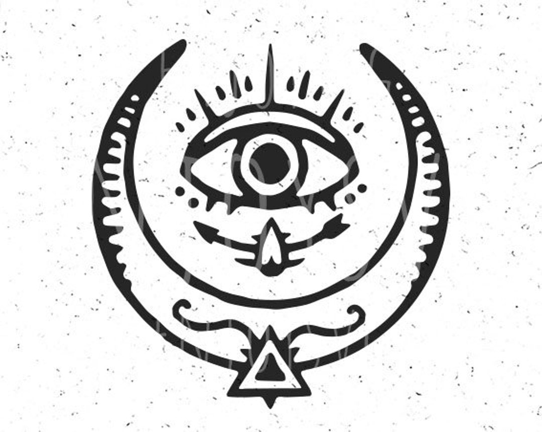 Moon Svg File, Egypt Eye, Moon Esoteric Svg, Gothic Svg Moon Svg ...