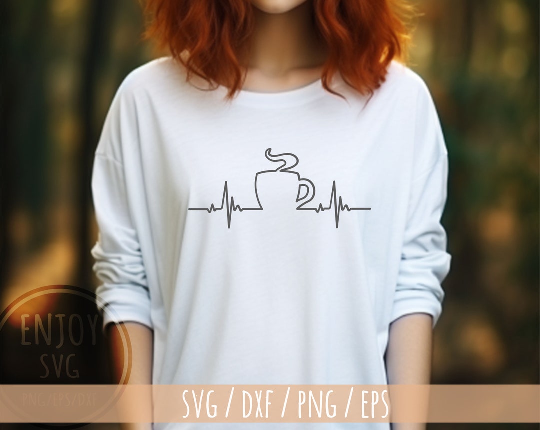 Coffee Svg, Coffee Heartbeat Line Svg, Coffee Mug Svg, Coffee EKG Line ...