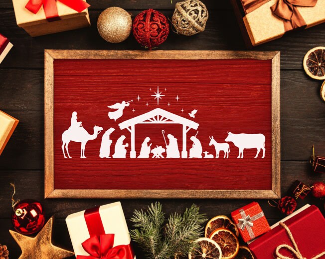 Nativity SVG Nativity Scene Svg Christmas SVG Rustic - Etsy