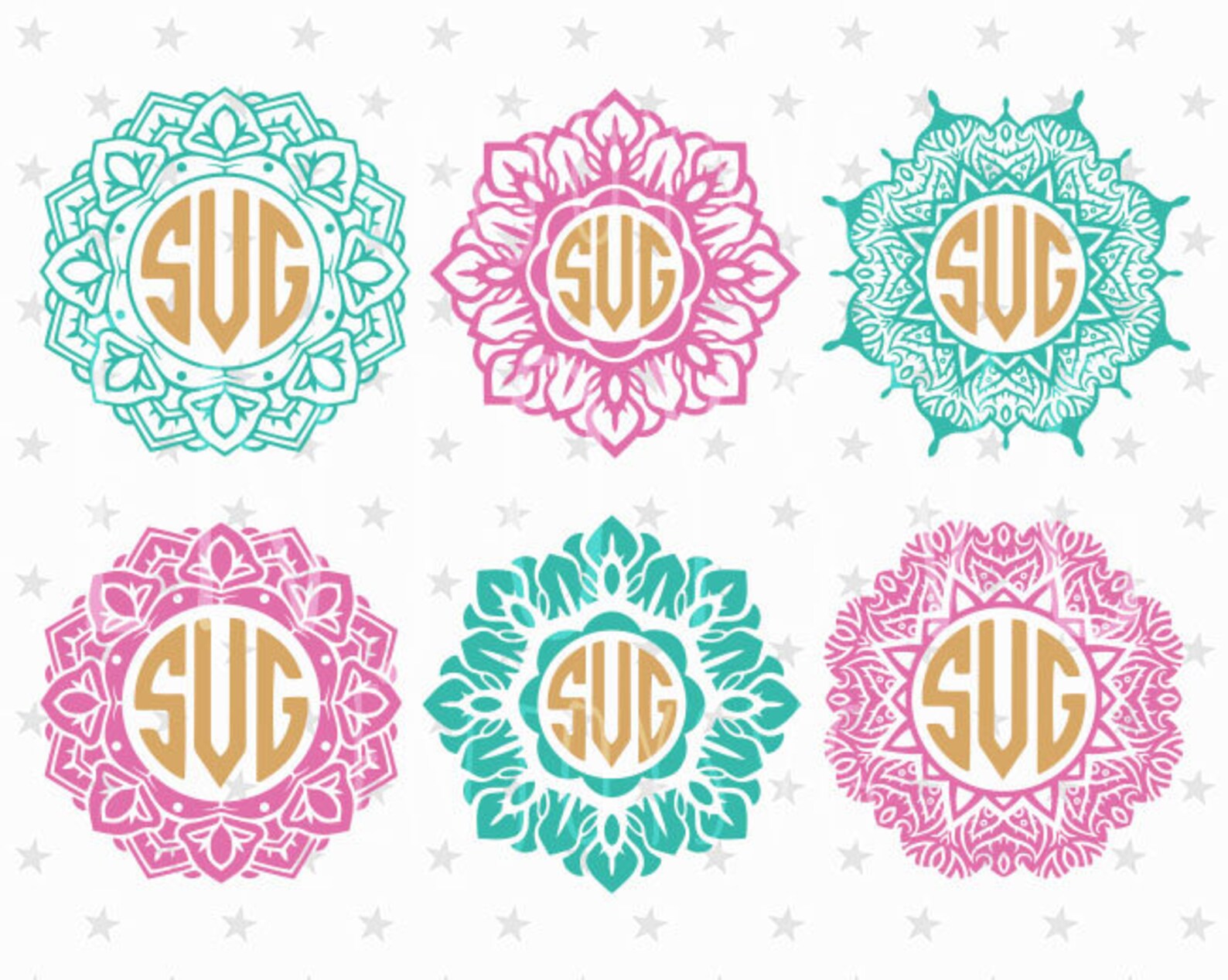 Mandala / Mandala SVG / Mandala Monogram SVG / Monogram Svg | Etsy