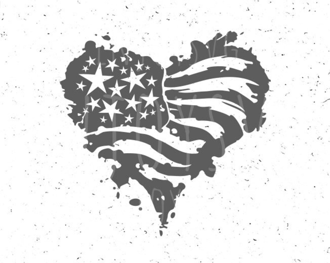 Distressed Flag Svg Distressed Flag USA Svg Heart American - Etsy