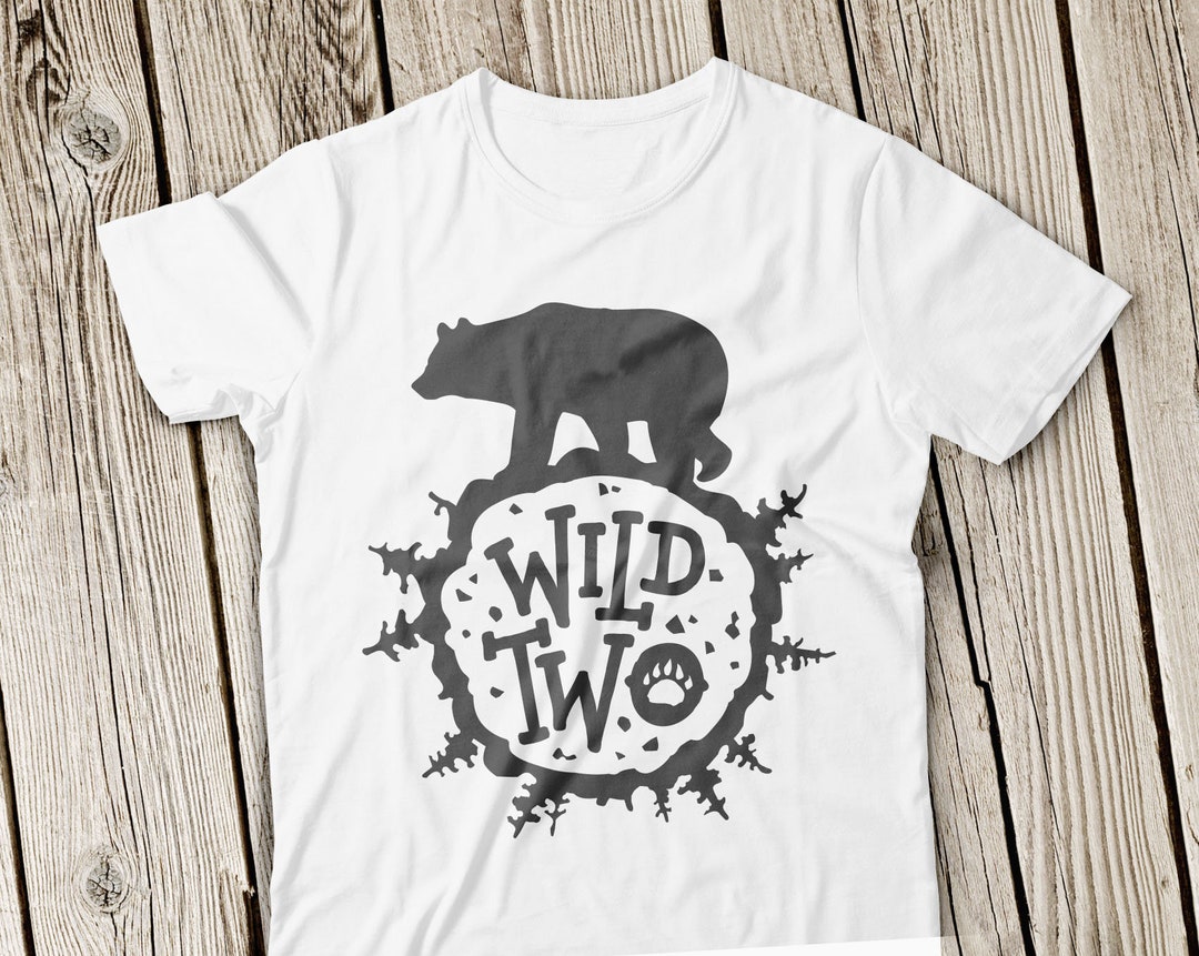 Wild Two SVG, Baby Bear svg, Baby Wild svg, Baby Birthday svg, Bear paw ...
