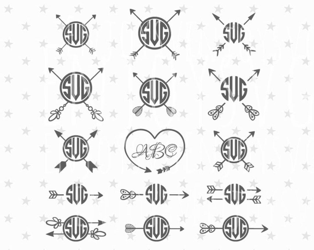 Arrow Monogram Frames Svg Arrow Svg Files Arrow SVG Cut Files - Etsy