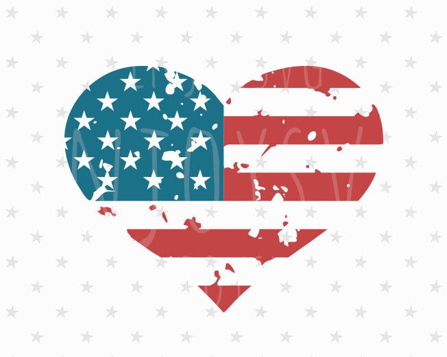 Heart American Flag Svg Distressed Flag Svg USA American - Etsy
