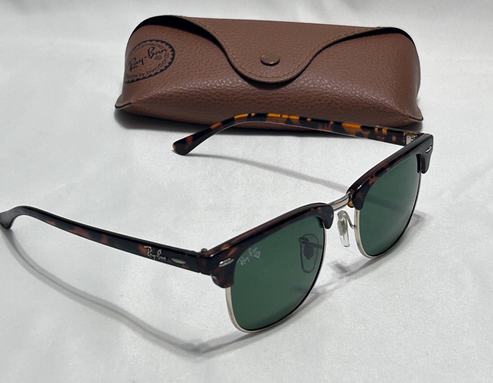 MEGA Rare Ray Ban Vintage Tortoise Clubmaster B&L Diamond Hard Green ...
