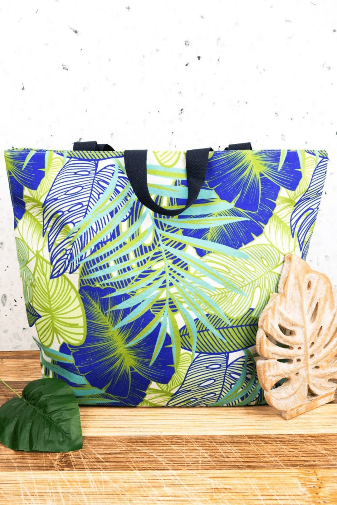 NGIL Tropical Tote Bag Navy - Etsy