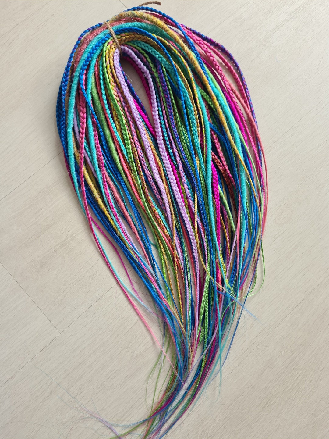 Made to Order |rainbow Braids + Smooth Dreads | Full Set | 55 DE | 55 ...
