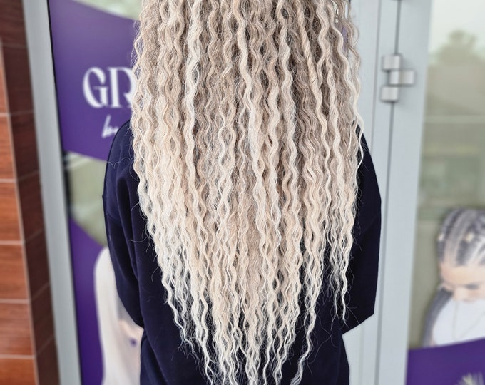 Dread Waves Ombre Light Brown to Blonde Crochet Curly Dreads DE ...
