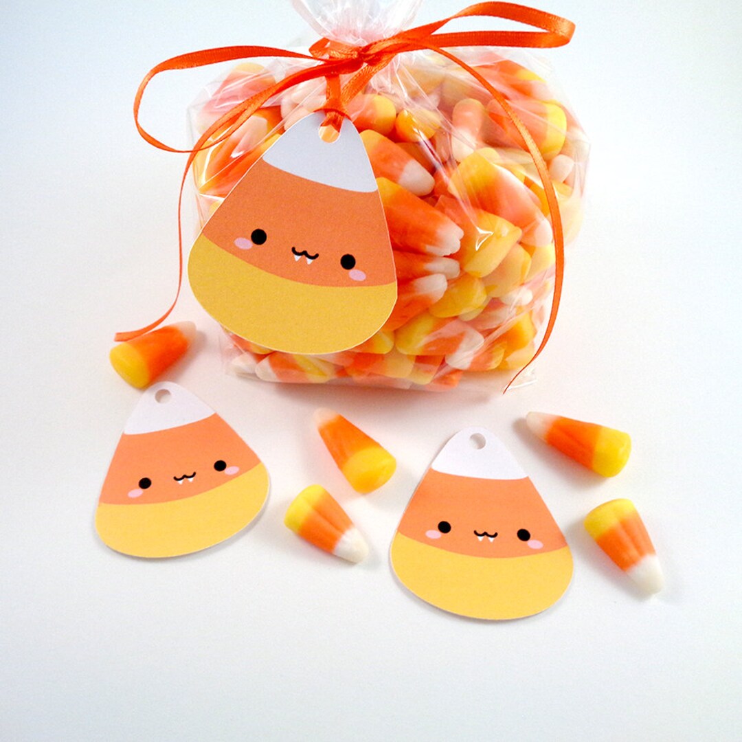 Kawaii Halloween Tags Candy Corn Cute Halloween Tags Set of 20 Tags for ...