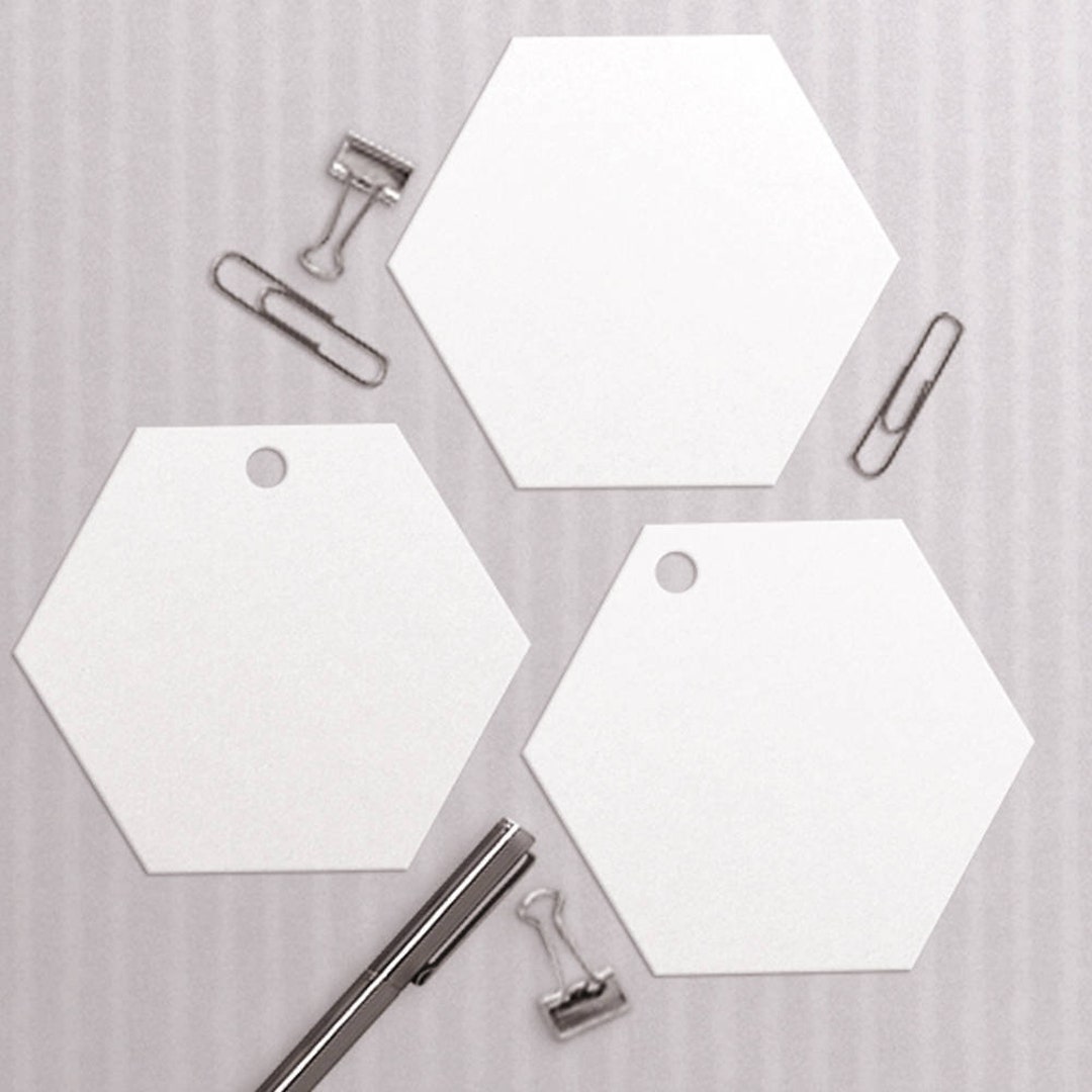 White Hexagon Die Cuts Shimmer Cardstock Hexagon Tags Choose Size 40 ...