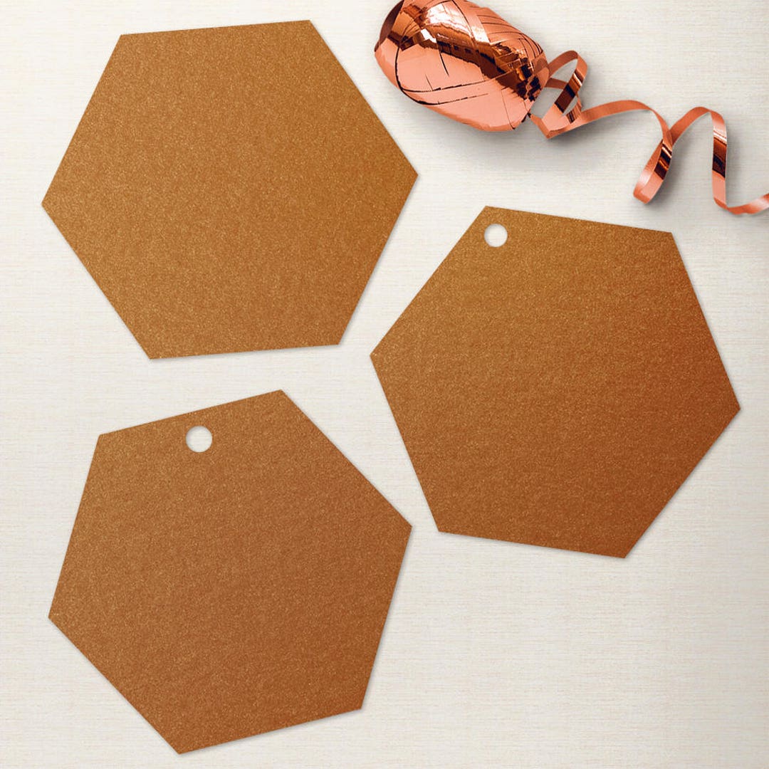 Copper Hexagon Die Cuts Cardstock Hexagon Shaped Tags Set of 40 Paper ...