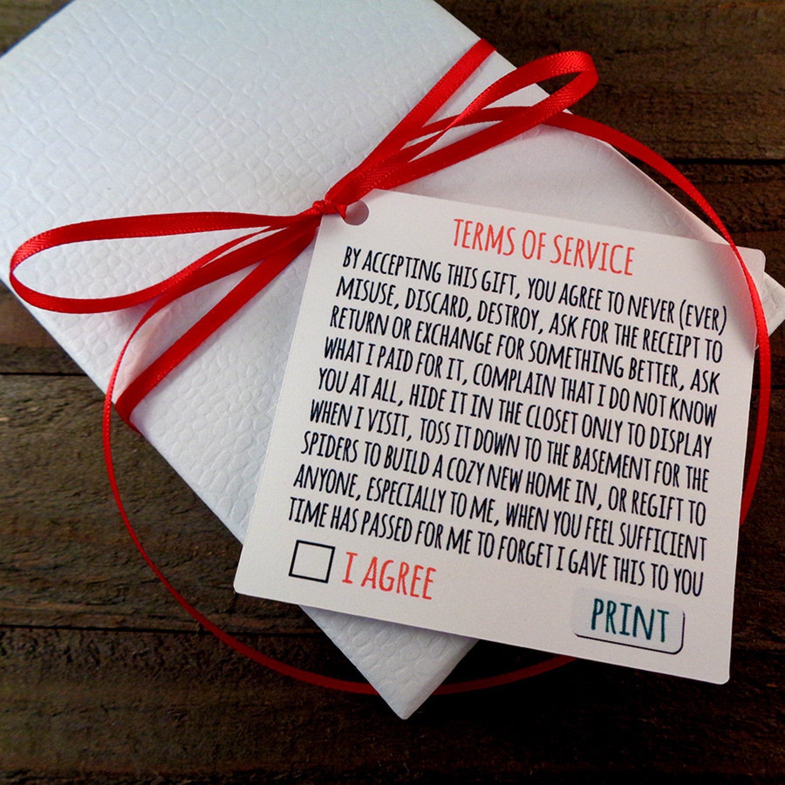 Funny Christmas Gift Tags Terms of Service Humorous Tags Nerdy - Etsy