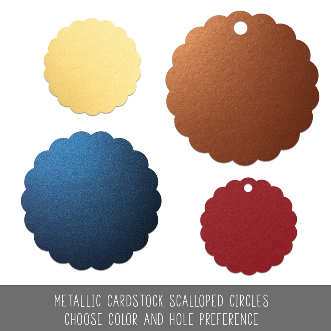 Scalloped Circle Die Cuts Pearlescent Cardstock Circle Tags Scalloped ...