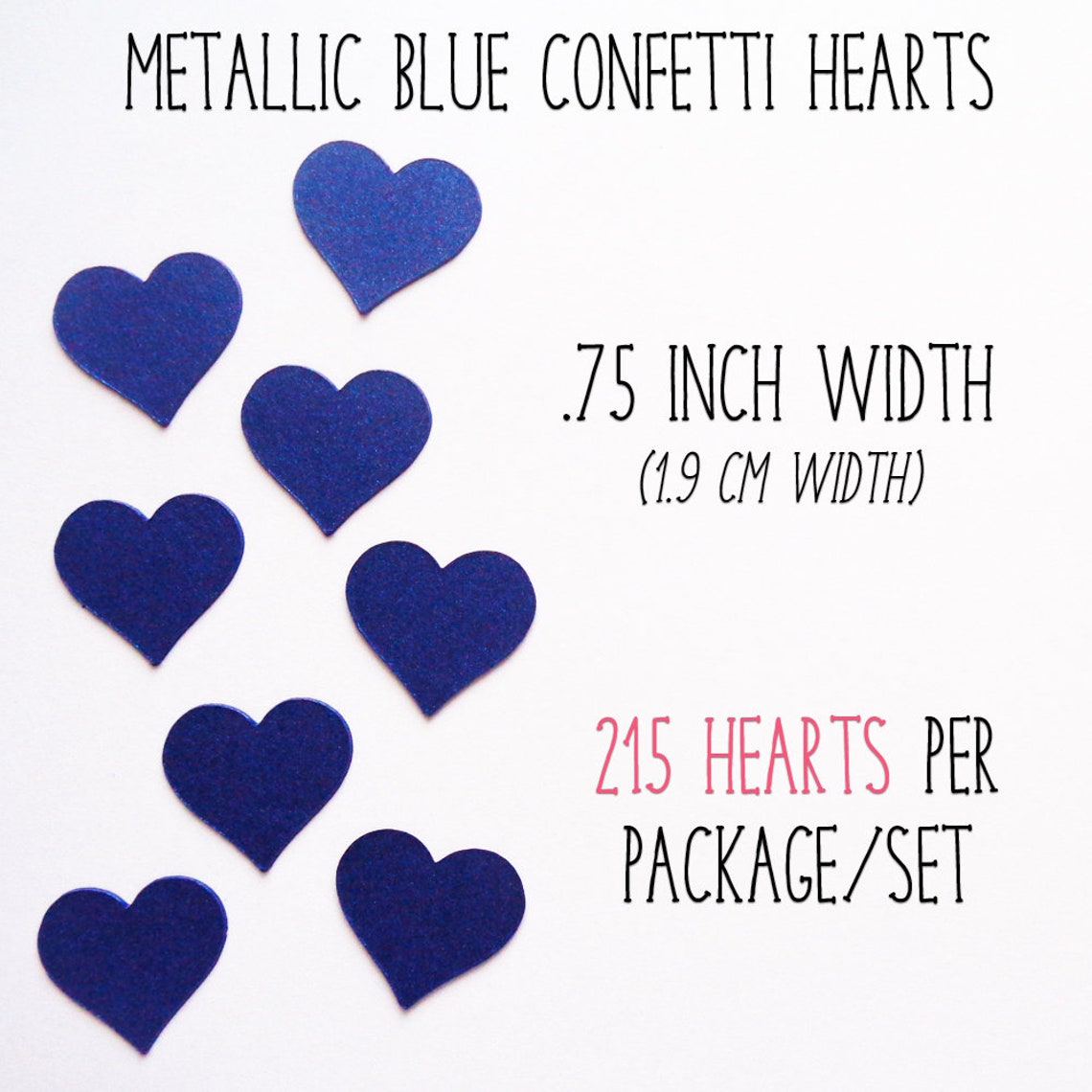 Blue Confetti Hearts Wedding Table Decor Dark Metallic Blue - Etsy