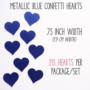 Blue Confetti Hearts Wedding Table Decor Dark Blue Tiny Heart Die Cuts ...