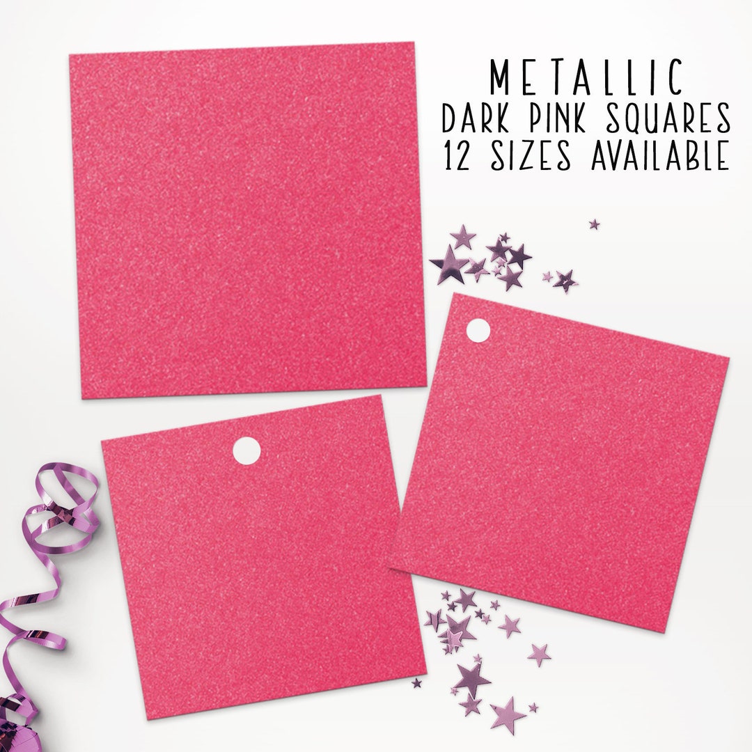 Rose Square Die Cuts Shimmer Cardstock Diecut Squares Blank Pink Tags ...