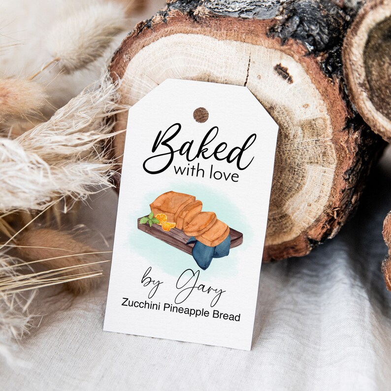 Bread Baked With Love Tags Personalized Baking Tag Custom - Etsy