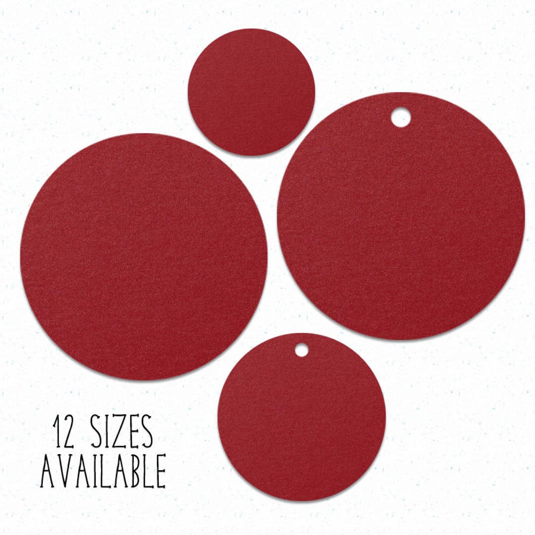 Red Circle Paper Die Cuts Metallic Cardstock Dark Red Paper Circles Set ...