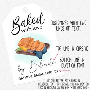 Bread Baked With Love Tags Personalized Baking Tag Custom Holiday ...