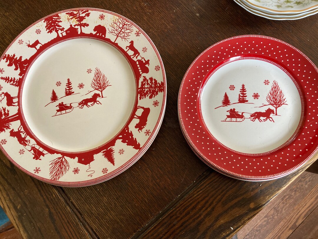 Adirondack Genuine Stoneware Winter Theme Plate Home Decor - Etsy