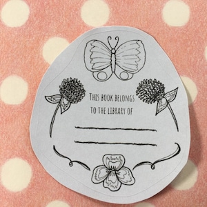 Floral Book Labels This Book Belongs to the Library of - Etsy