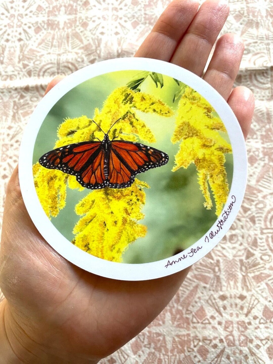 Monarch Butterfly and Goldenrod Sticker - Vinyl Stickers - Fall Sticker ...