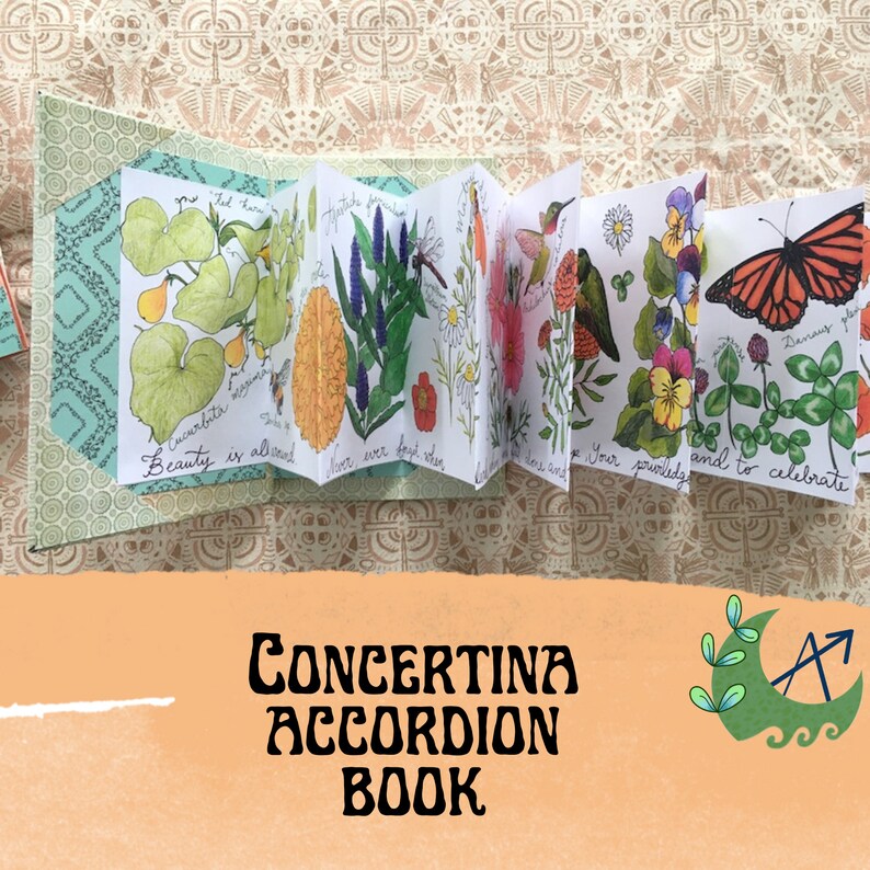 A Summer in the Garden Concertina Book Accordion Book - Etsy