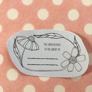 Floral Book Labels This Book Belongs to the Library of - Etsy