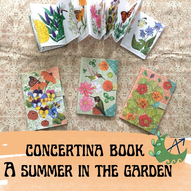 A Summer in the Garden Concertina Book Accordion Book - Etsy