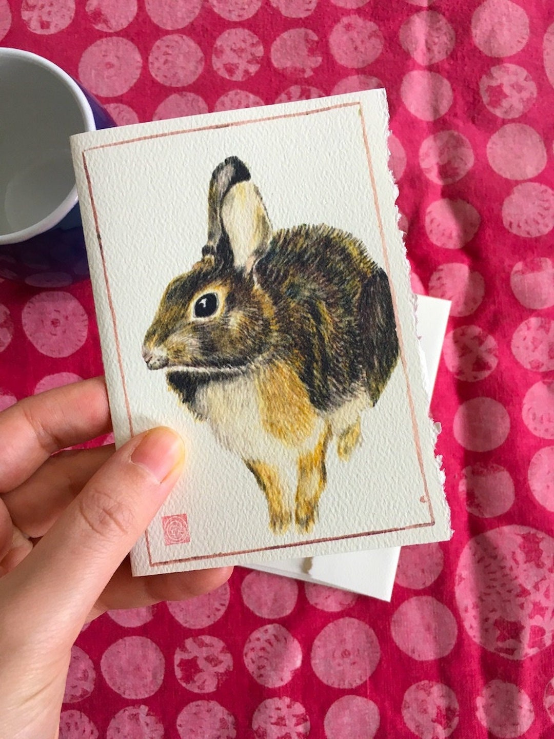 Rabbit Thank You Card Set 3 Small Cards Tet 2023 Card - Etsy