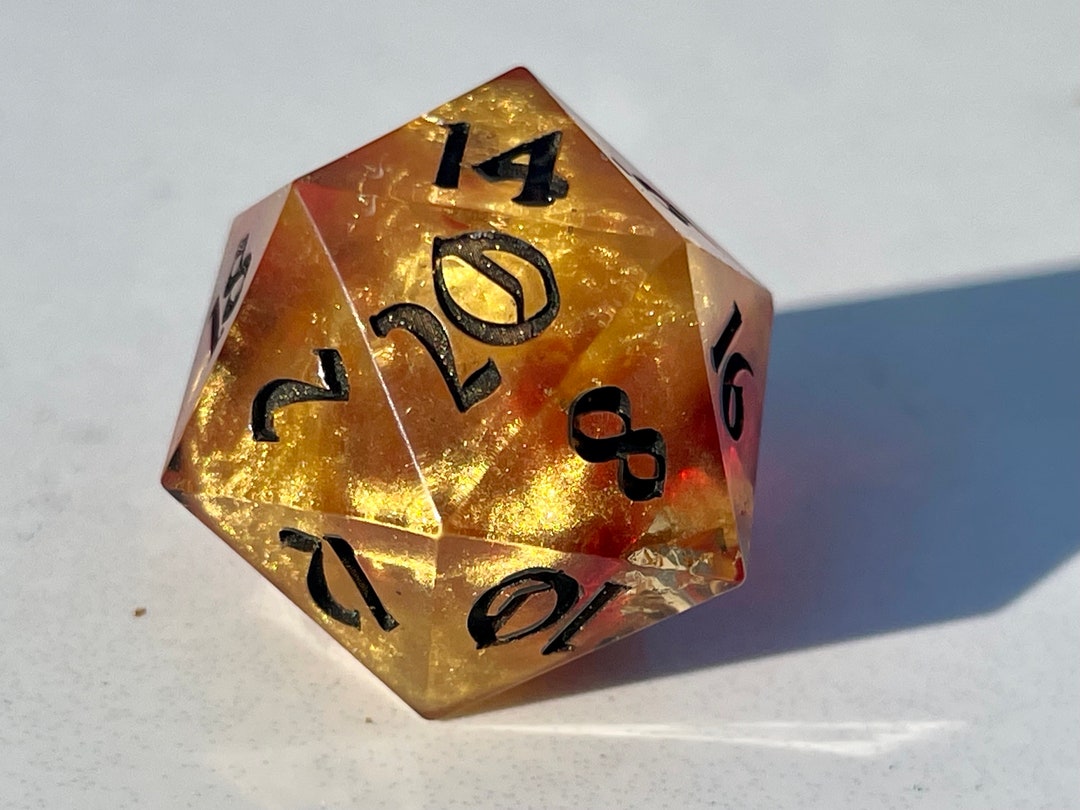 Fireball 7pc Resin Dice Set - Etsy
