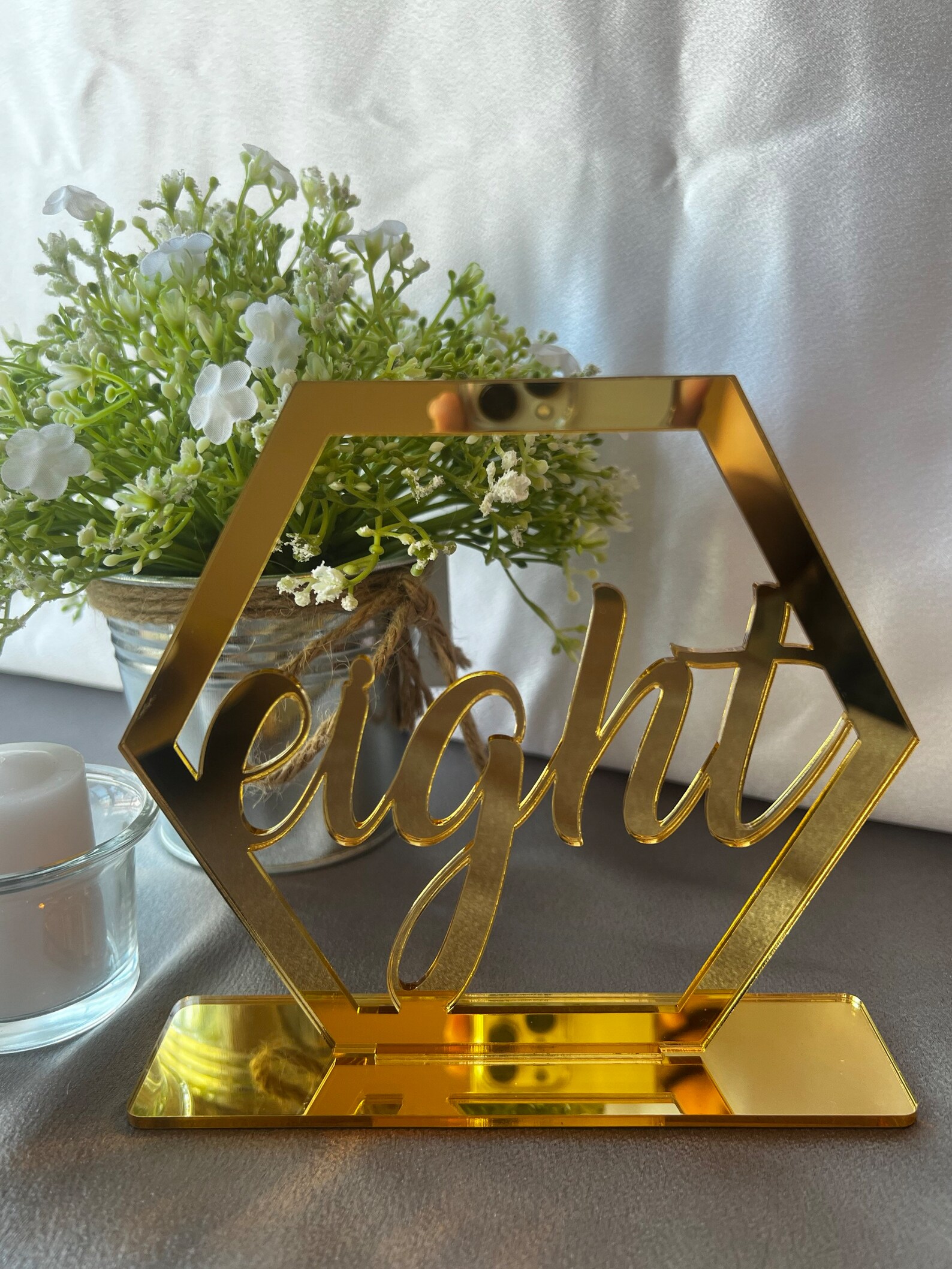 Wedding Numbers, Hexagon Table Numbers, Hexagon Table Numbers, Gold ...