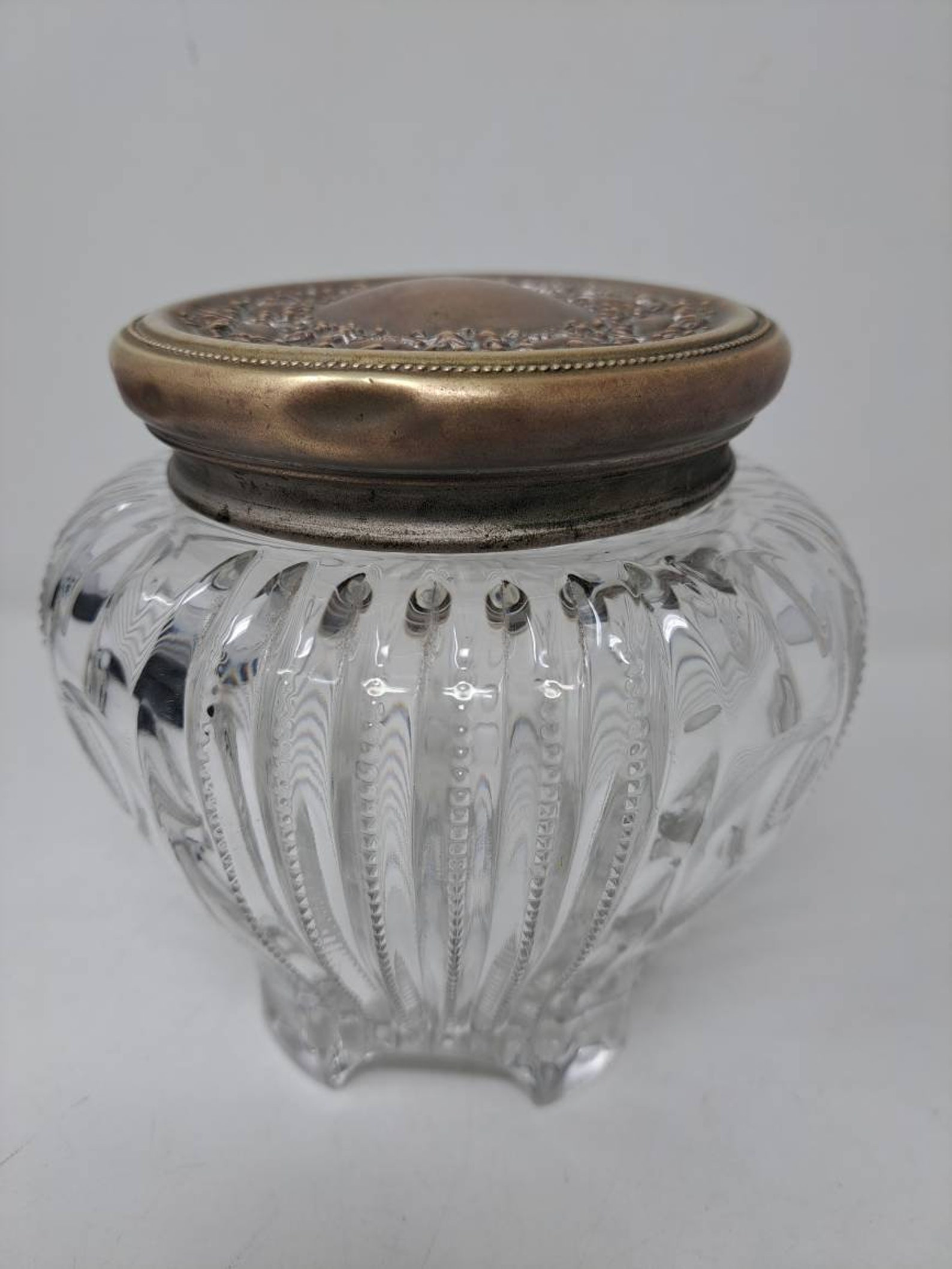 Vintage Glass Tobacco Jar - Etsy