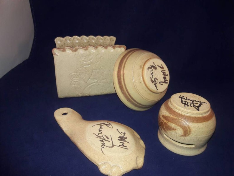 Pottery 4 Piece Set - Debrah Wolf - Riverstone Pottery - Etsy