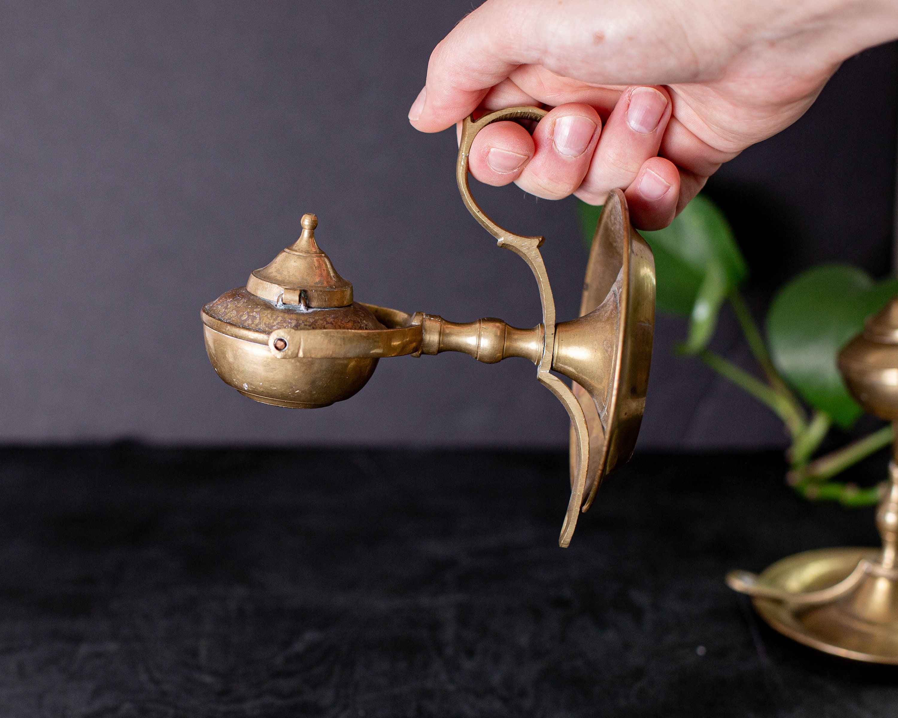 Pair of Vintage Brass Antique Gimbal Whale Oil Ship's Lamp // Brass ...