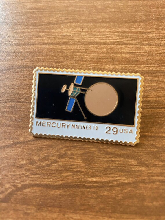 Mercury Stamp Pin - USPS replica stamp of the explora… - Gem