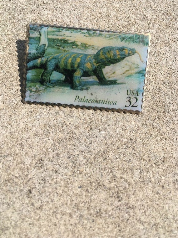 Dinosaur Pin Palaeosaniwa USPS Stamp Replica Dinosaurs | Etsy