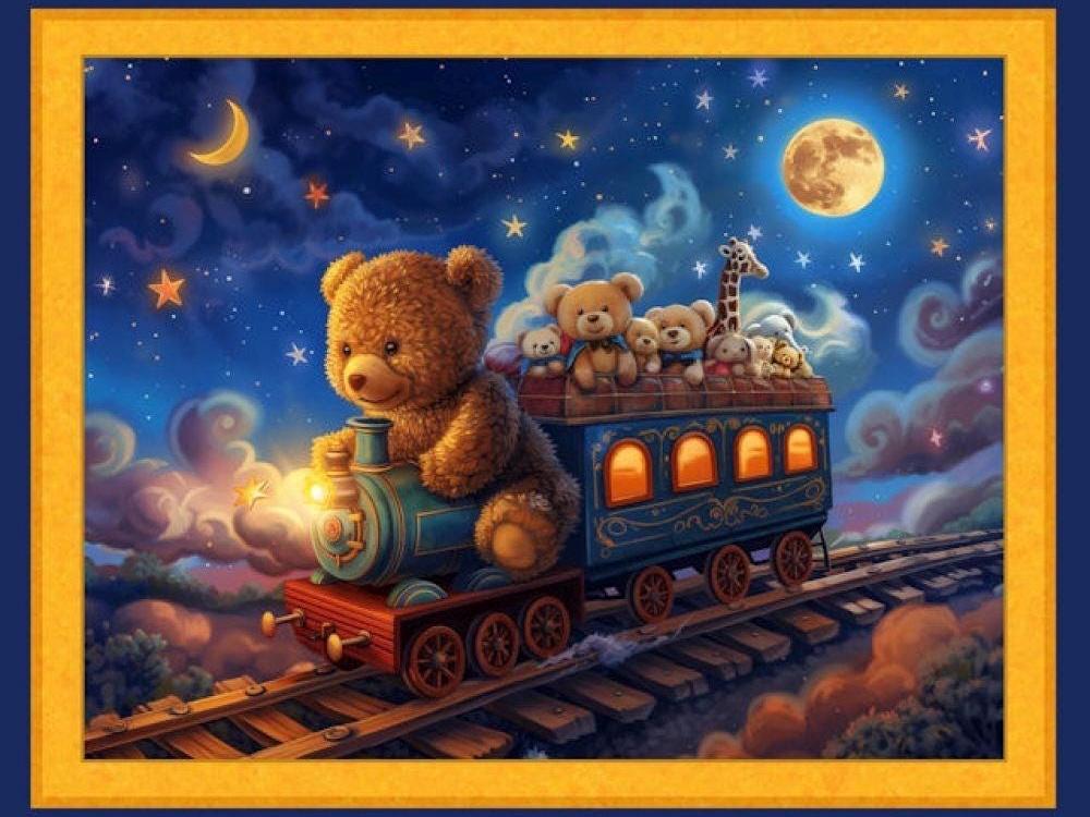 Chop Choo Teddy Fabric Panel - Etsy