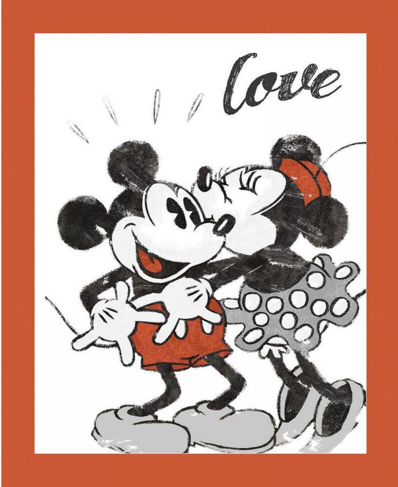 Mickey and Minnie Love Panel Springs Creative - Etsy