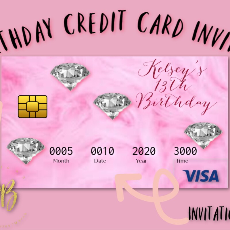 Credit Card Invitation - Etsy